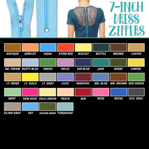 7-inch Dress Zippers - MyNotions